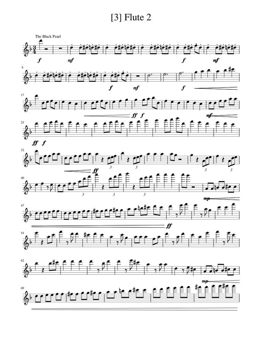 [3] Flute 2 Sheet music for Flute (Solo) | Musescore.com