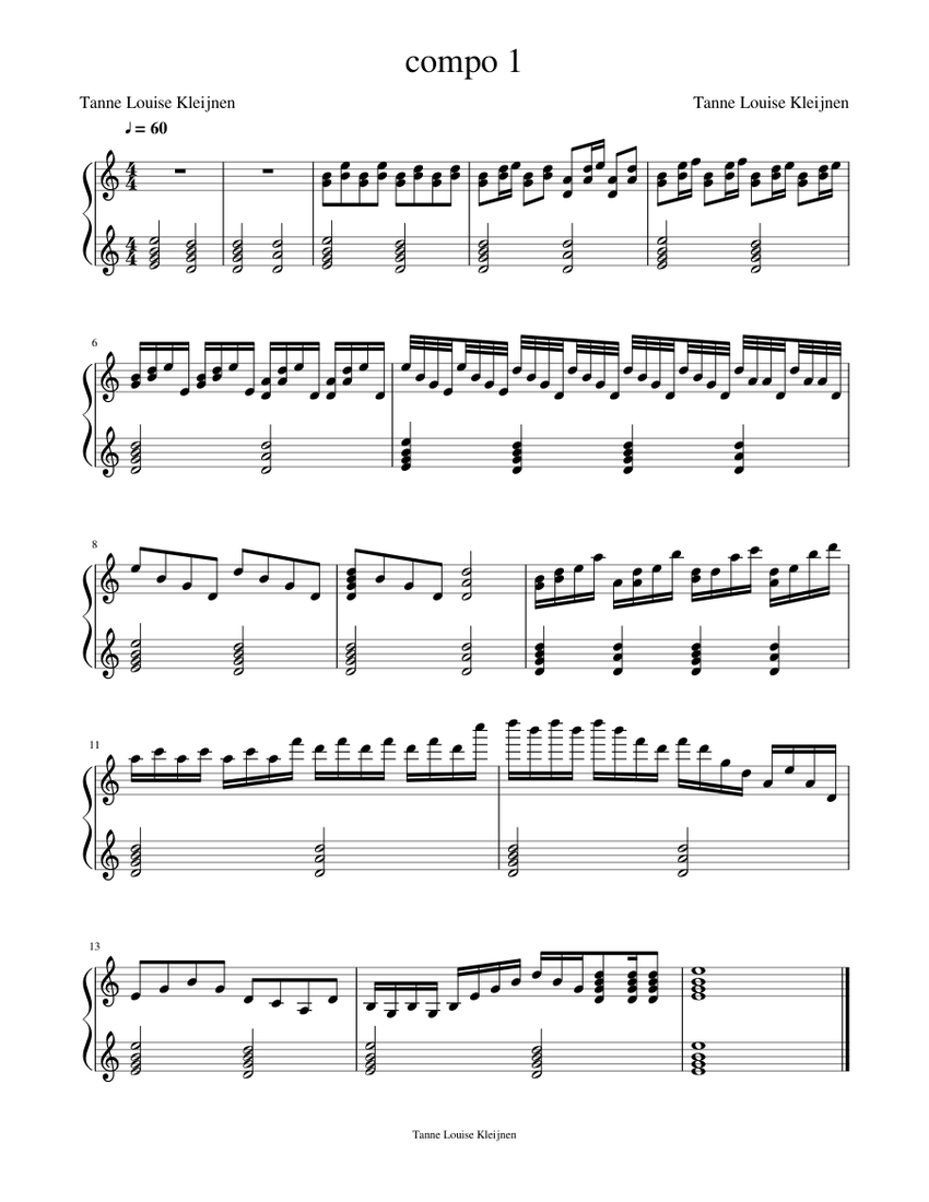 compo 1 Sheet Music for Piano (Solo) | MuseScore.com
