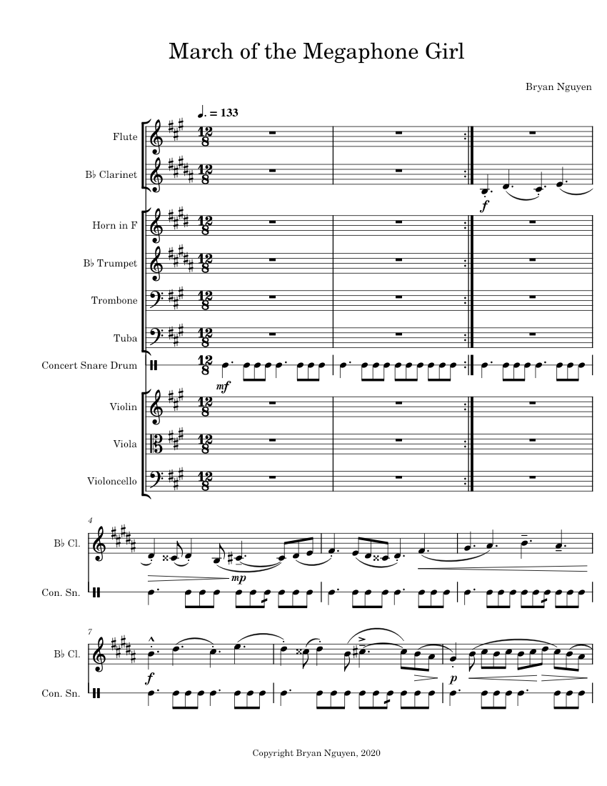 March of the Megaphone Girl - Bryan Nguyen Sheet music for Trombone ...