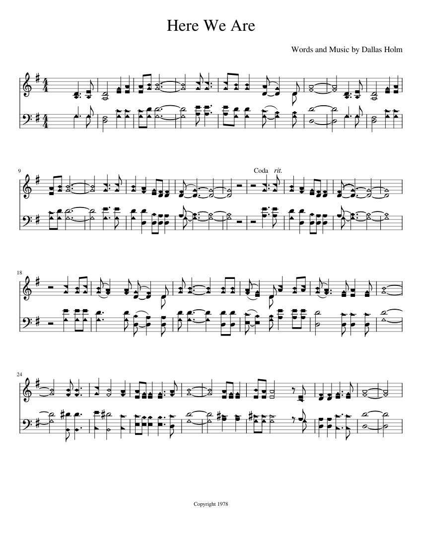 Here We Are Sheet Music for Piano (Solo) easy | MuseScore.com