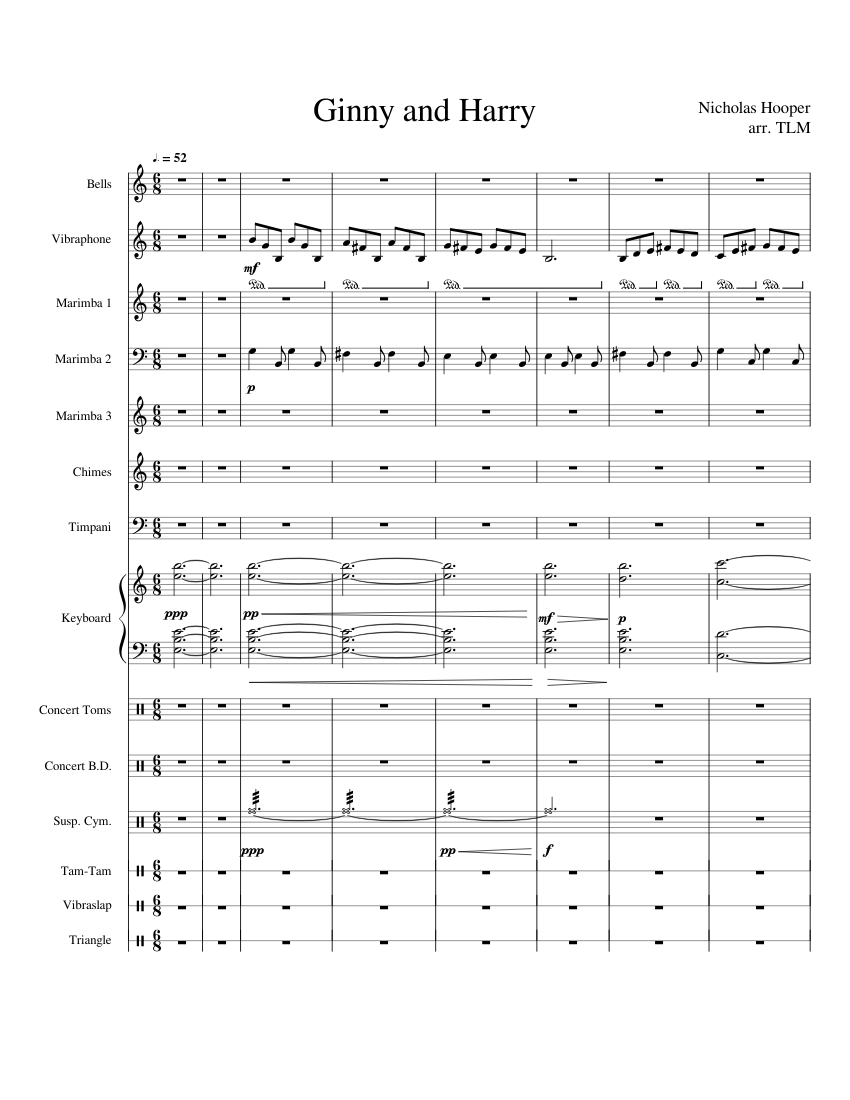 Ginny and Harry for Percussion Ensemble Sheet music for Timpani ...