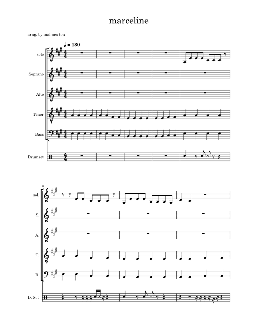 marceline Sheet Music for Soprano, Alto, Tenor, Bass voice & more ...