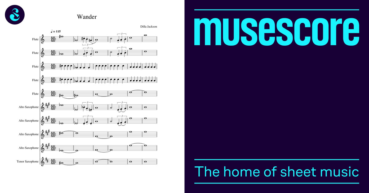 Wander - Fanfare Sheet music for Flute, Saxophone alto, Saxophone tenor ...