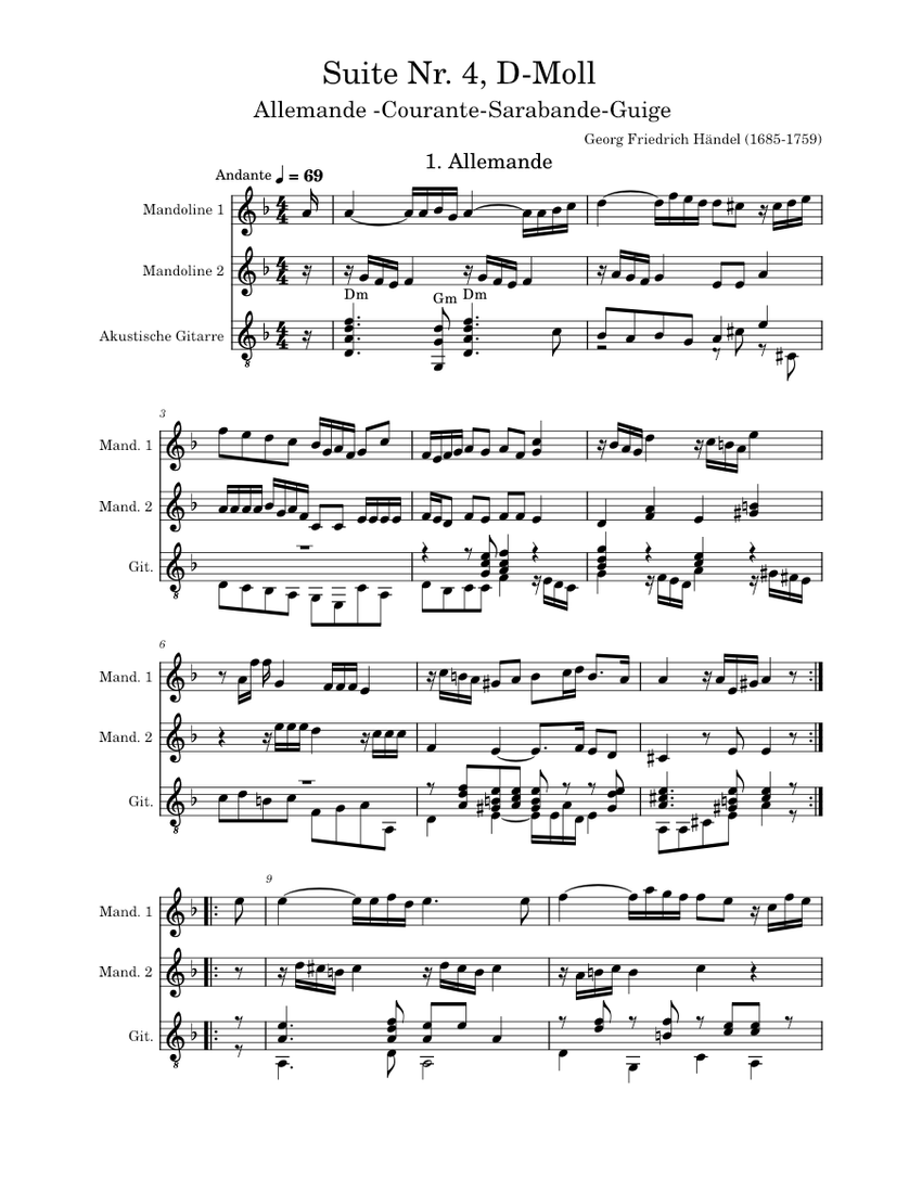 Suite Nr 2 in F major, HW 427 – Georg Friedrich Händel Handel - Suite ...