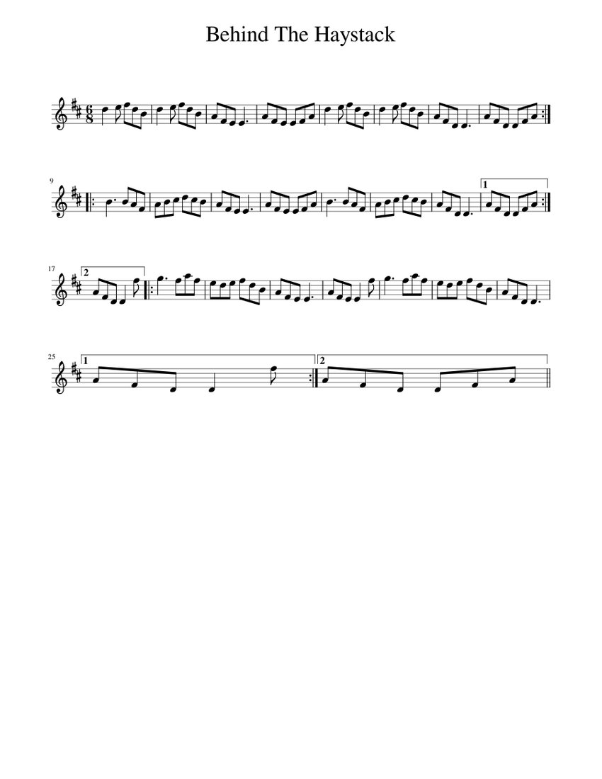 Behind The Haystack Sheet music for Piano (Solo) Easy | Musescore.com