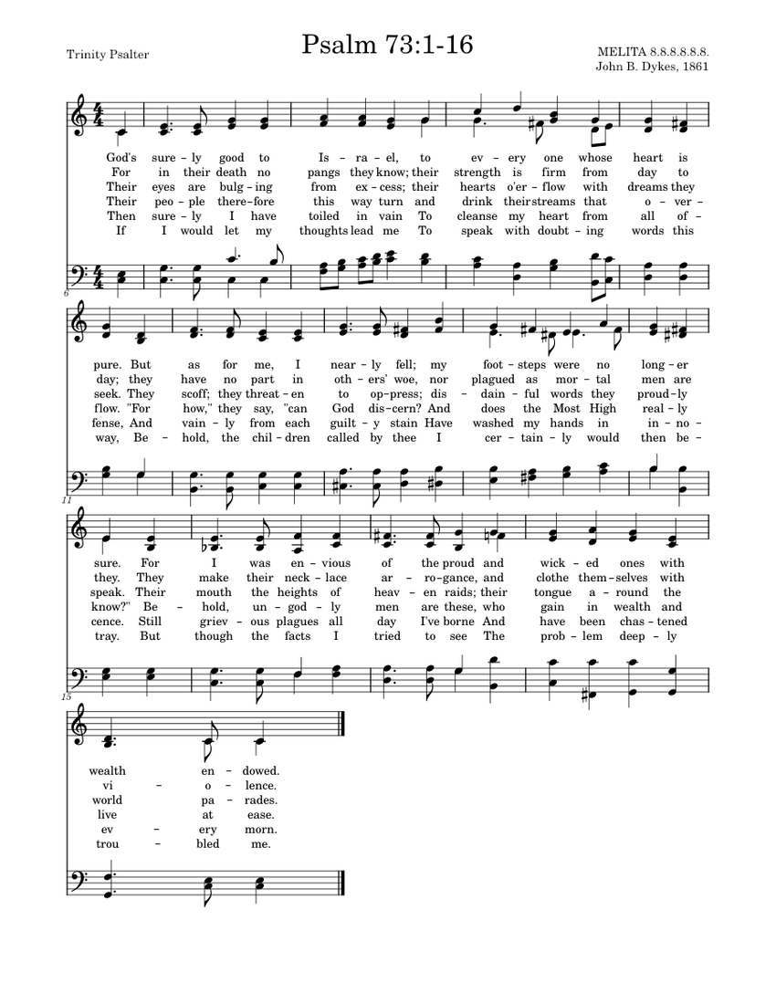 Psalm 73 Sheet music for Piano (Choral) | Musescore.com