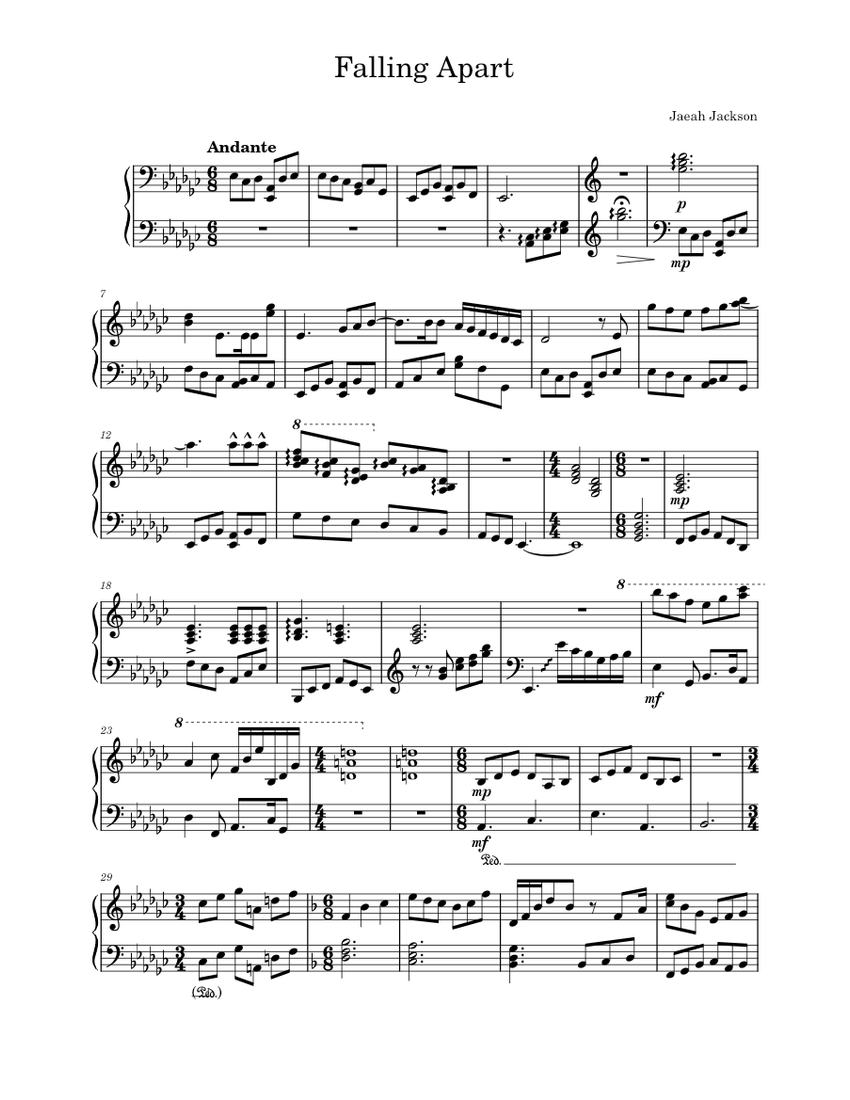 Falling Apart Sheet music for Piano (Solo) | Musescore.com