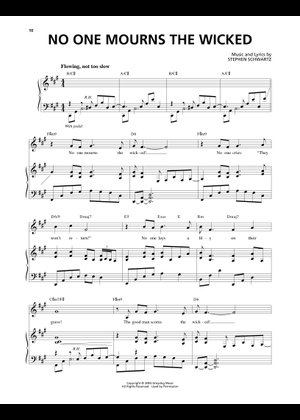Play Official version of No One Mourns The Wicked Sheet Music by ...