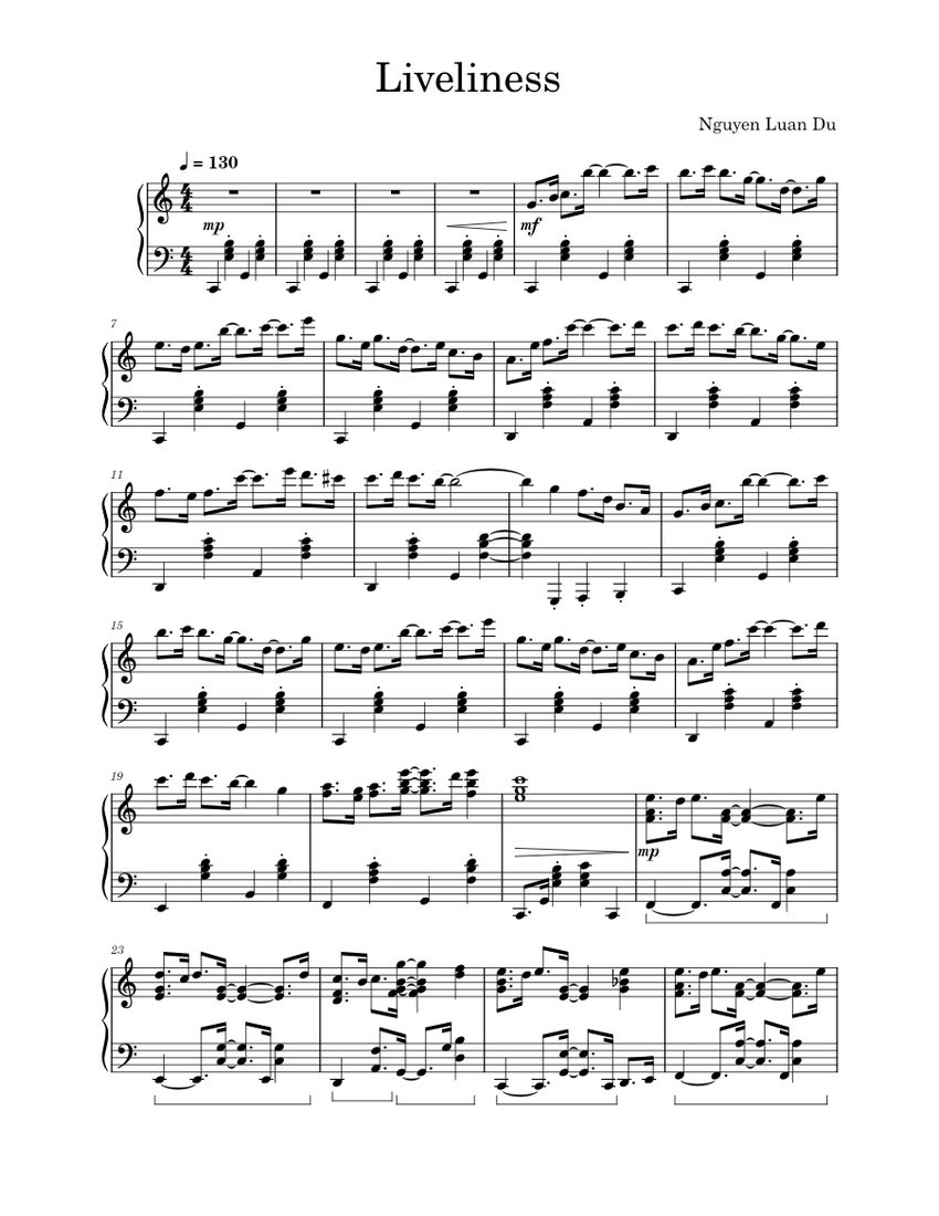 Liveliness (Piano) - Nguyen Luan Du Sheet music for Piano (Solo ...