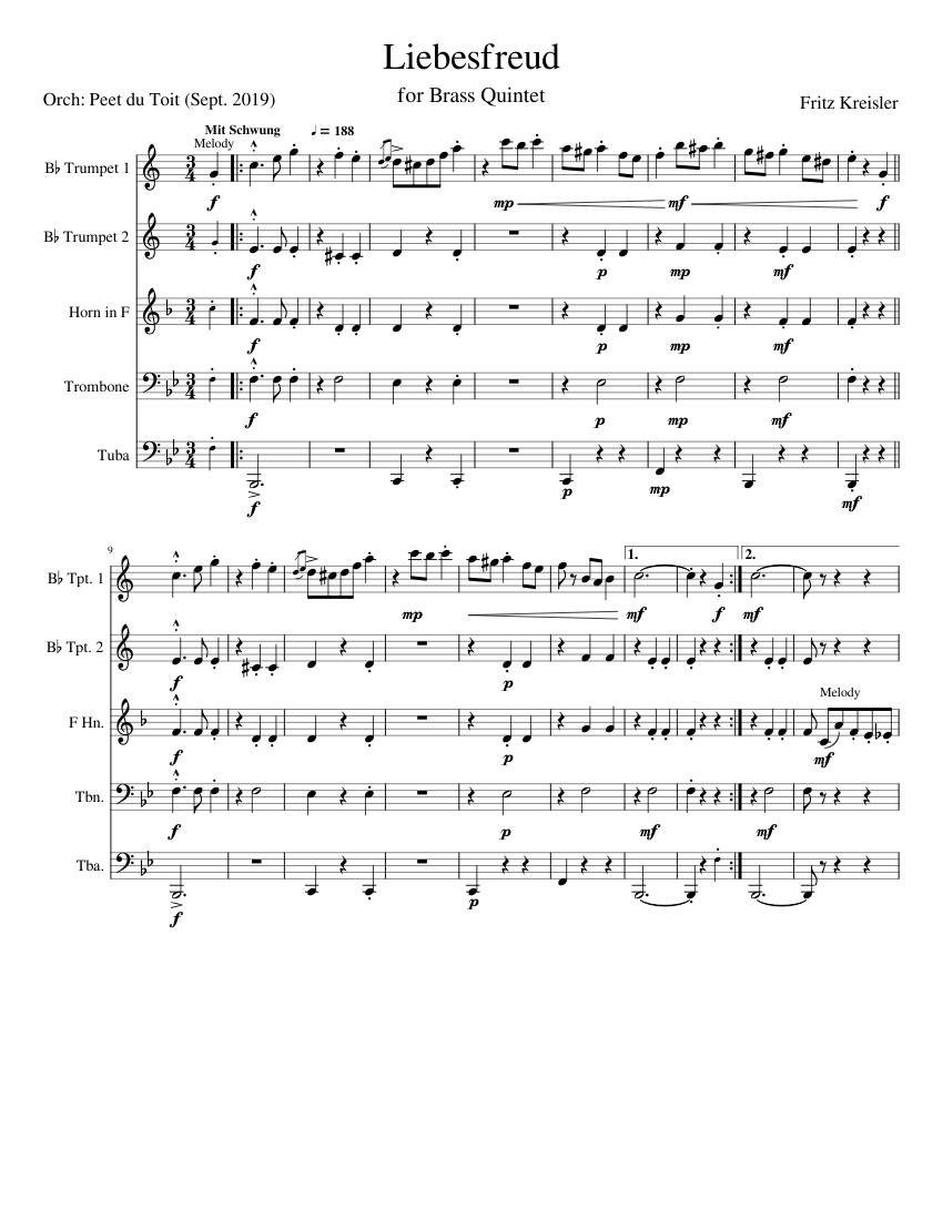Liebesfreud_-_Fritz_Kreisler_Brass_Quintet (1) Sheet Music for Trombone ...