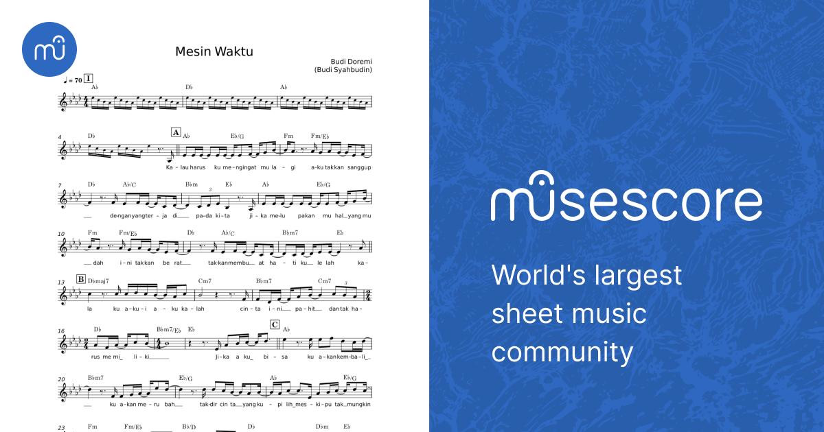 Mesin Waktu - Budi Doremi Sheet Music with Chords for Piano (Solo) easy ...