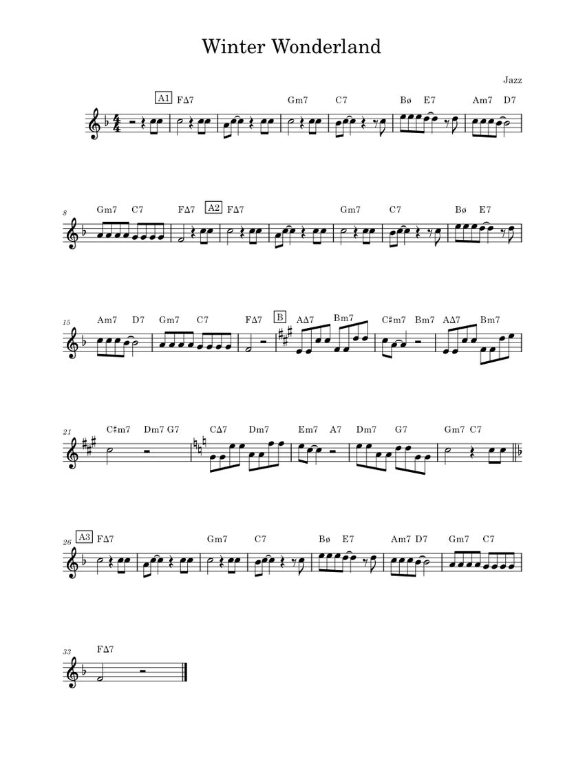 Winter wonderland - piano tutorial