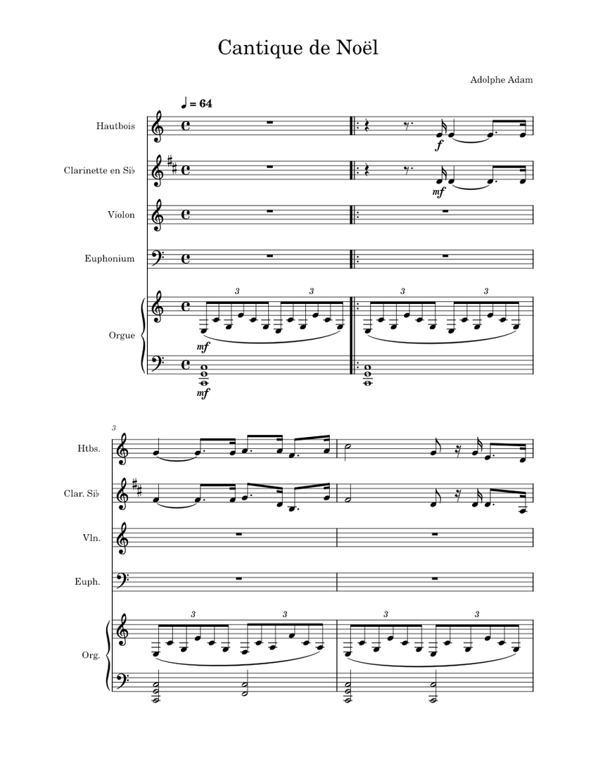 Cantique de Noël - O Holy Night – Adolphe-Charles Adam Sheet music for ...