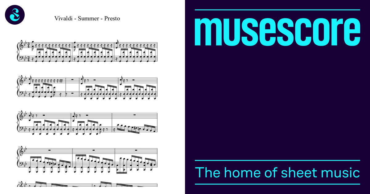 Vivaldi - Summer - Piano Sheet Music for Piano (Solo) | MuseScore.com