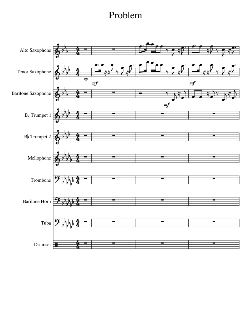 Problem – Lucky Chops Problem Sheet Music for Trombone, Tuba ...