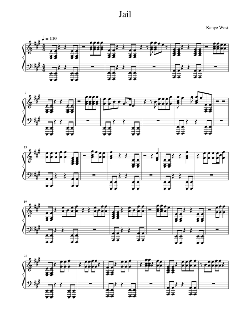 Jail Sheet music for Piano (Solo) Easy | Musescore.com