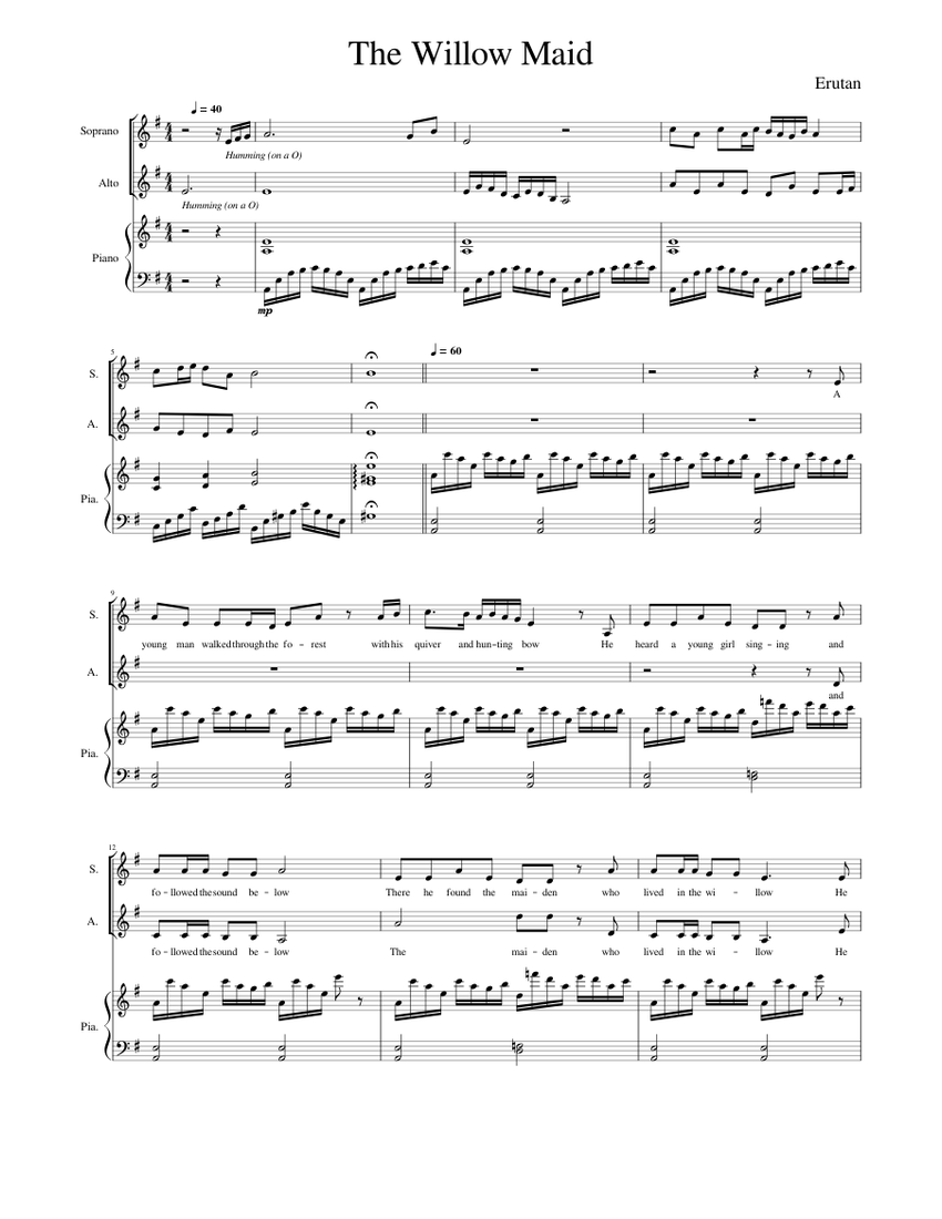 The Willow Maid – Erutan (katethegreat19) Sheet music for Piano ...
