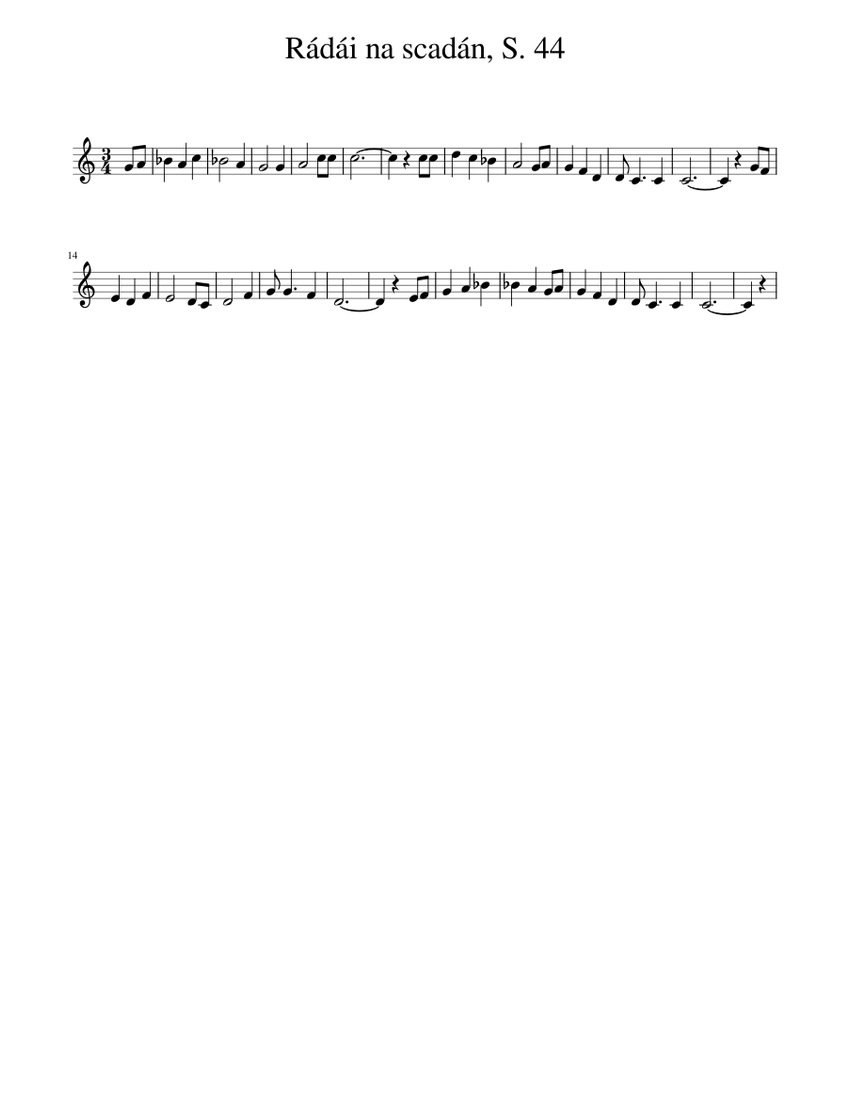 Rádái na scadán, S. 44 Sheet music for Piano (Solo) | Musescore.com