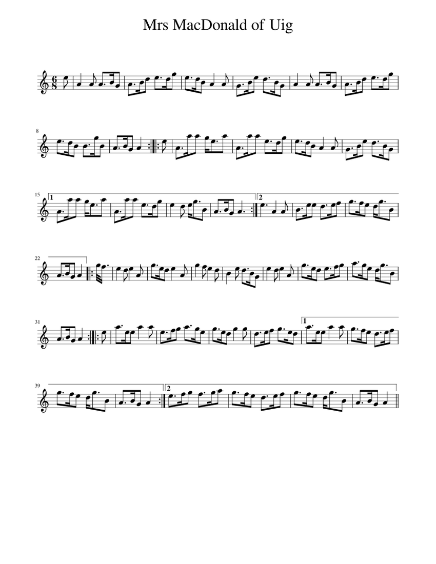Mrs MacDonald of Uig Sheet music for Piano (Solo) | Musescore.com
