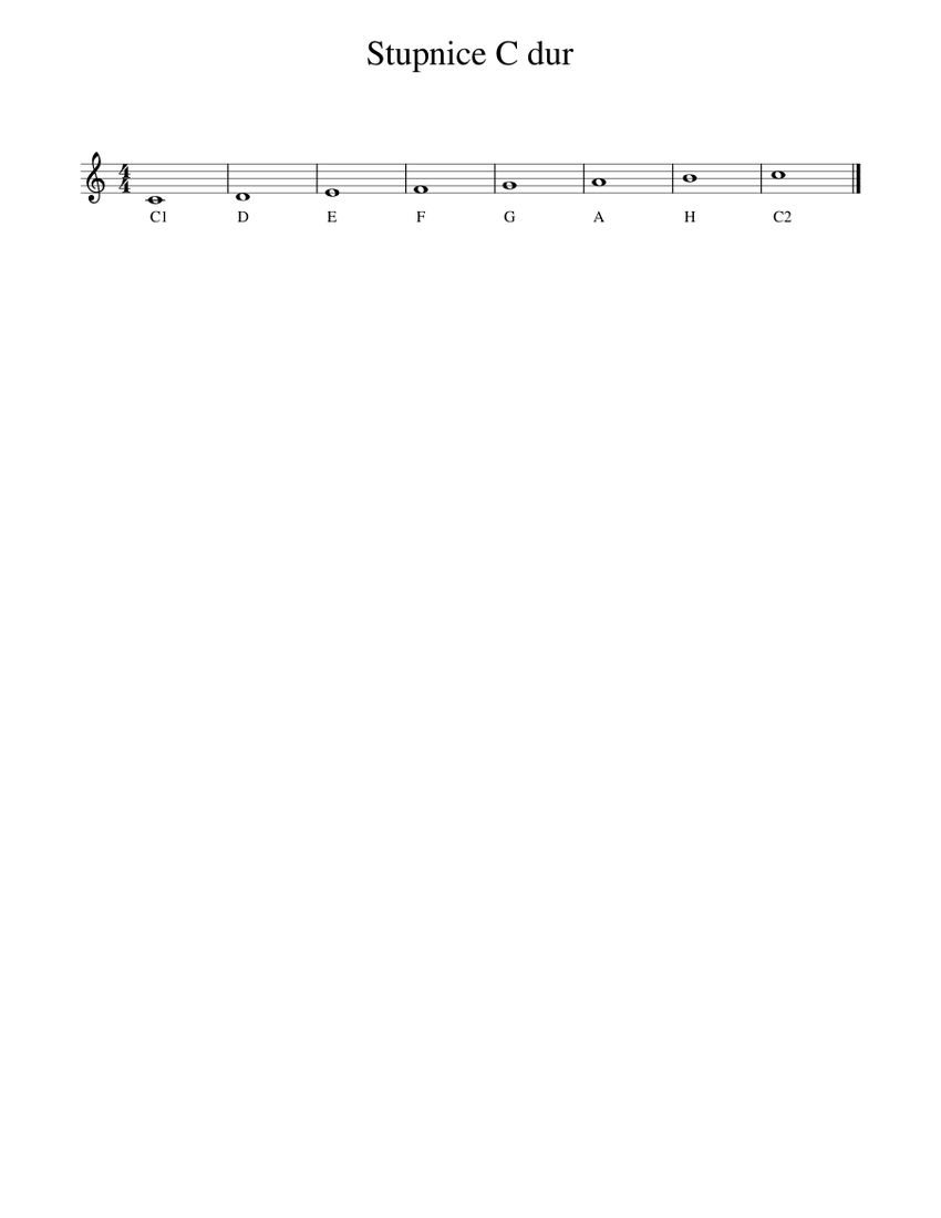 Stupnice C dur Sheet Music for Piano (Solo) Easy | MuseScore.com