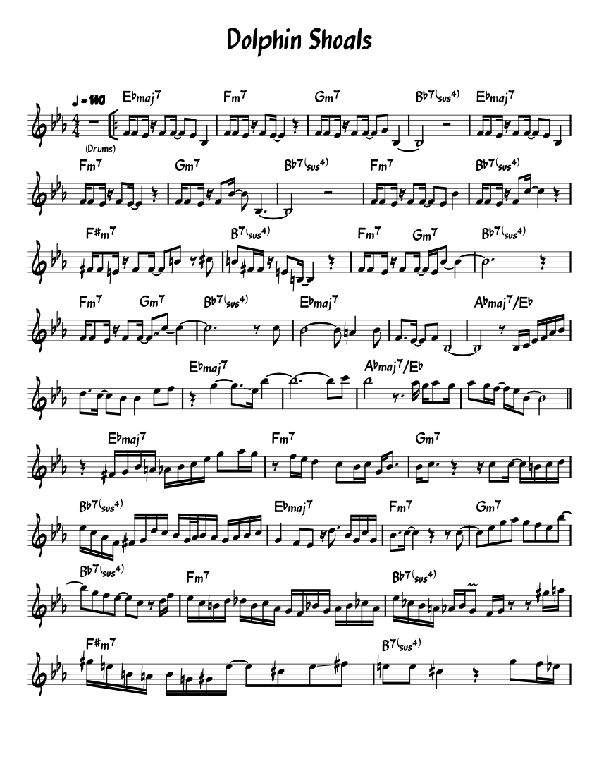 Dolphin Shoals Piano Sheet Music with Chords for Piano (Solo) easy ...