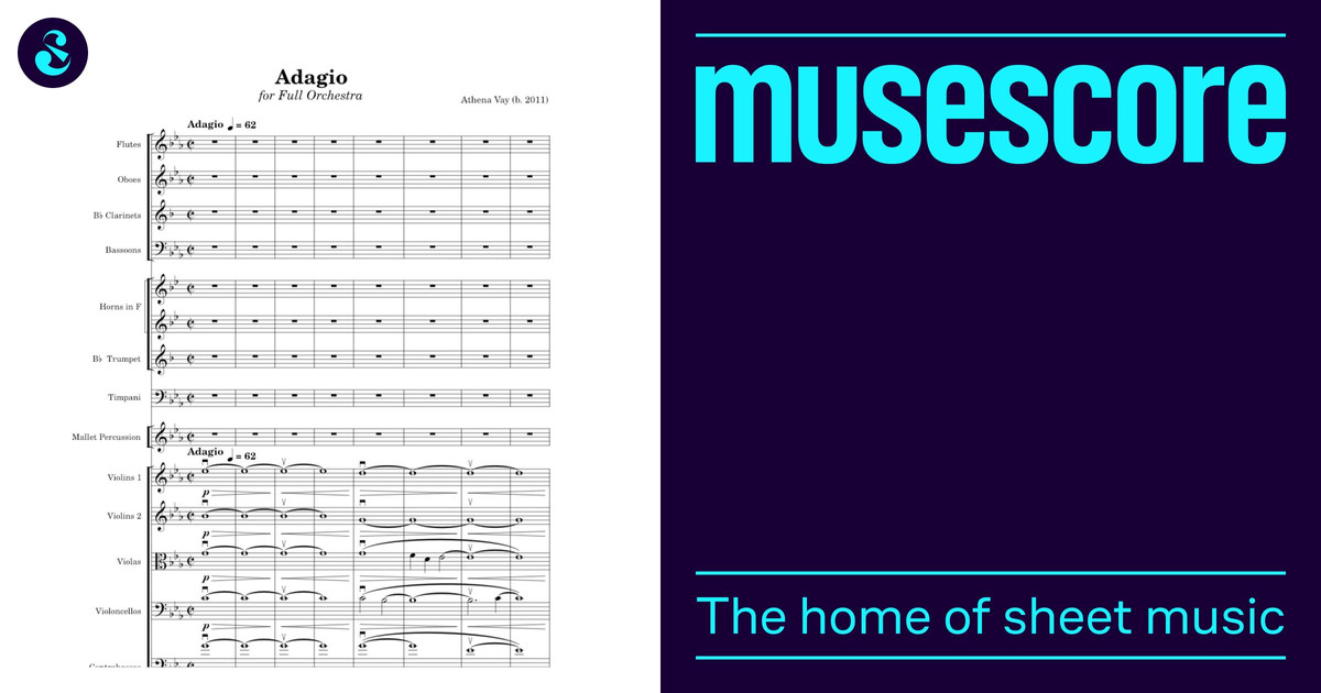 Adagio – Athena Vay Sheet music for Flute, Oboe, Bassoon, French horn ...