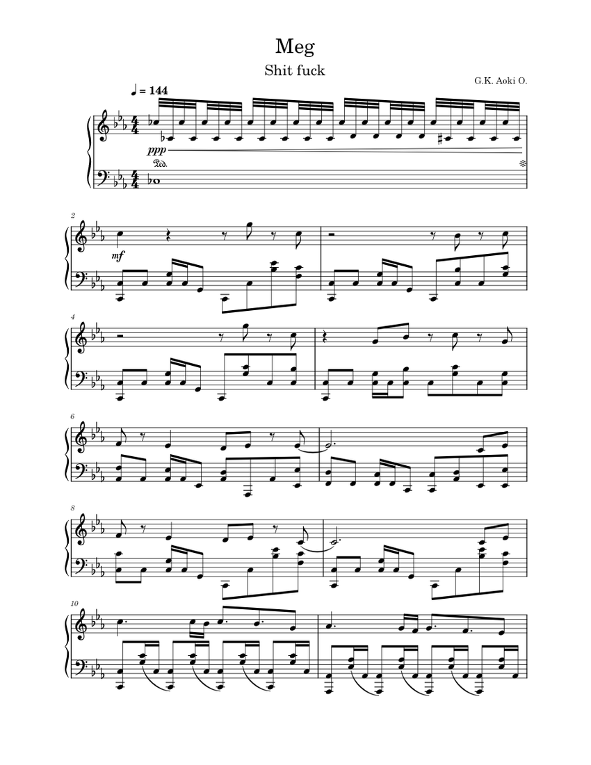 Meg Sheet music for Piano (Solo) | Musescore.com
