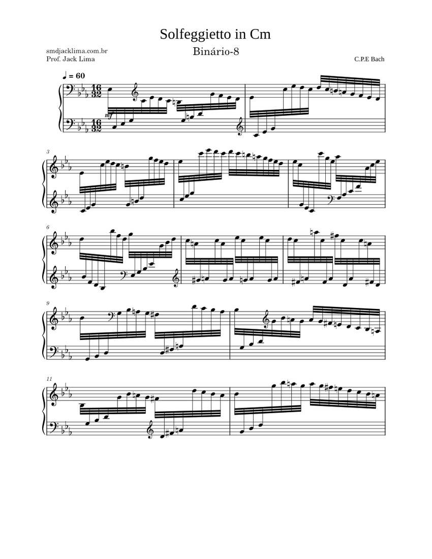 Solfeggietto – Carl Philipp Emanuel Bach Sheet music for Piano (Solo ...
