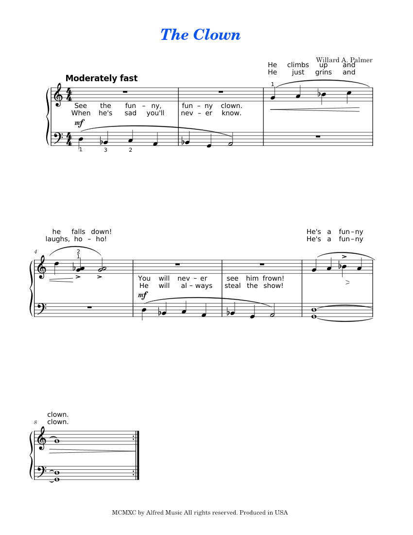 The Clown Sheet music for Piano (Solo) | Musescore.com