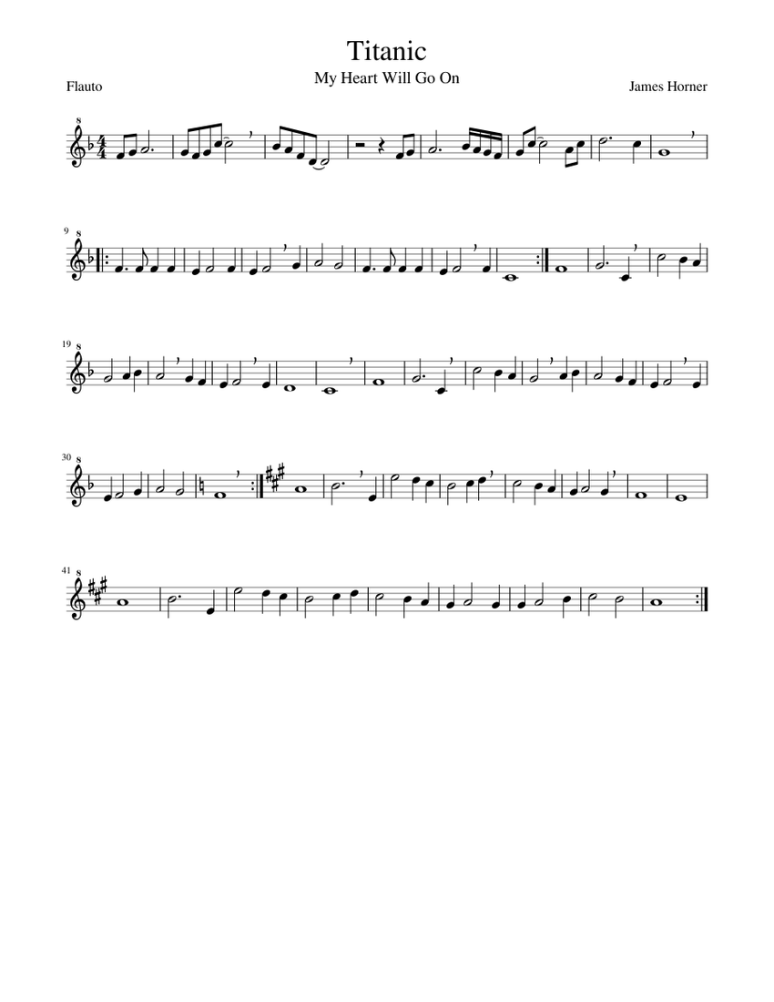 Titanic Sheet Music for Recorder (Solo) | MuseScore.com