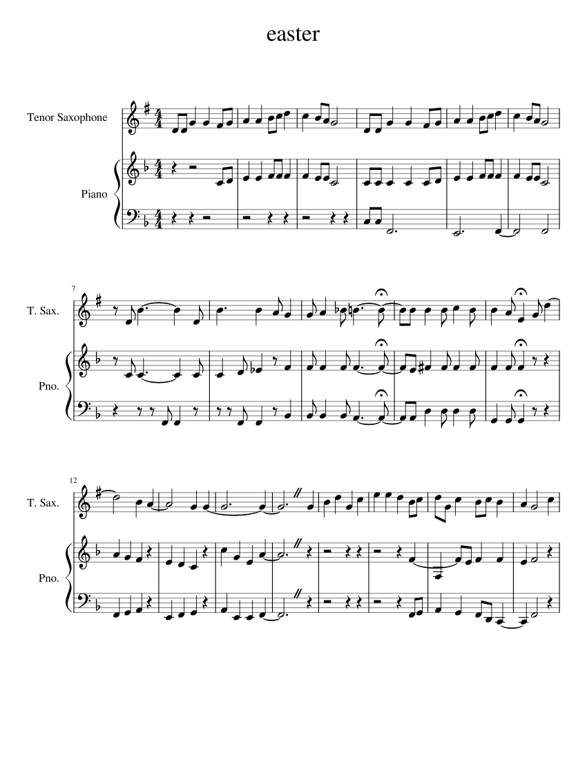 easter Sheet music for Piano, Saxophone tenor (Solo) | Musescore.com