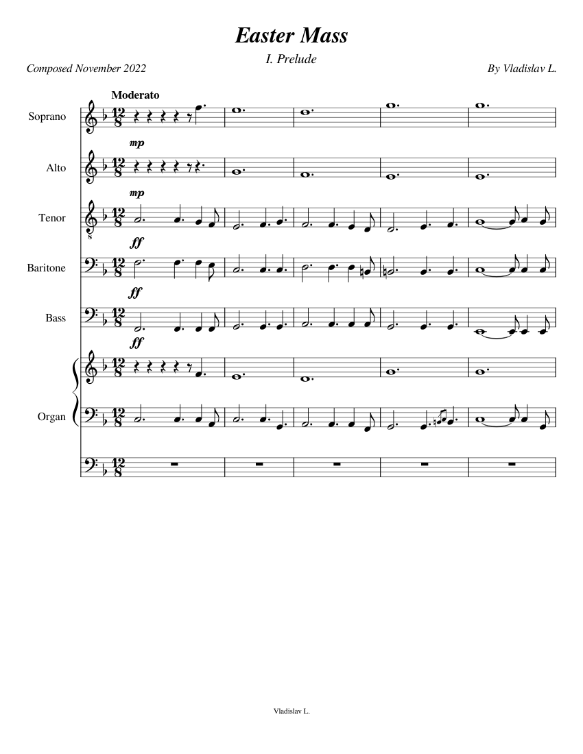 Easter Mass Prelude in F major - Vladislav L. Sheet Music for Soprano ...