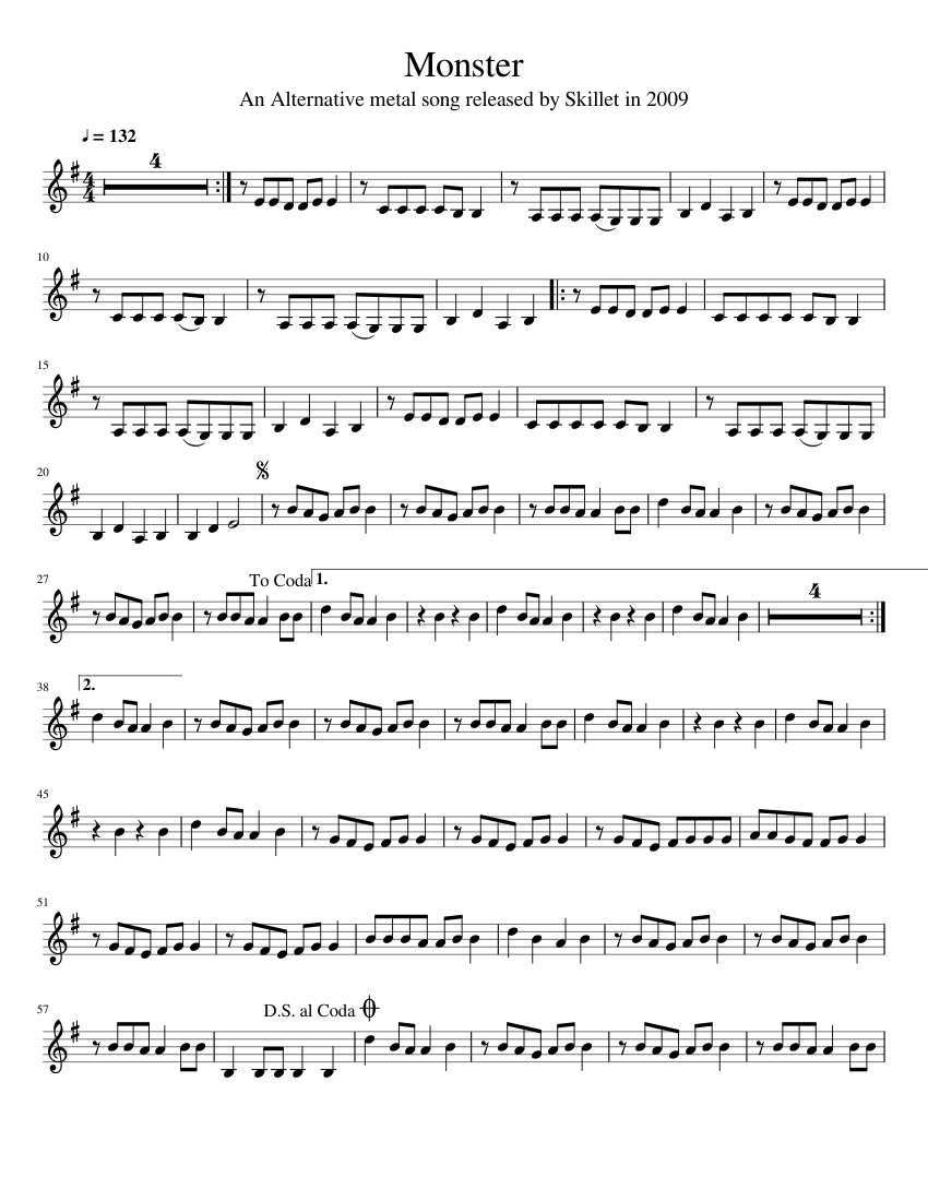 Monster Sheet music for Trumpet in b-flat (Solo) | Musescore.com