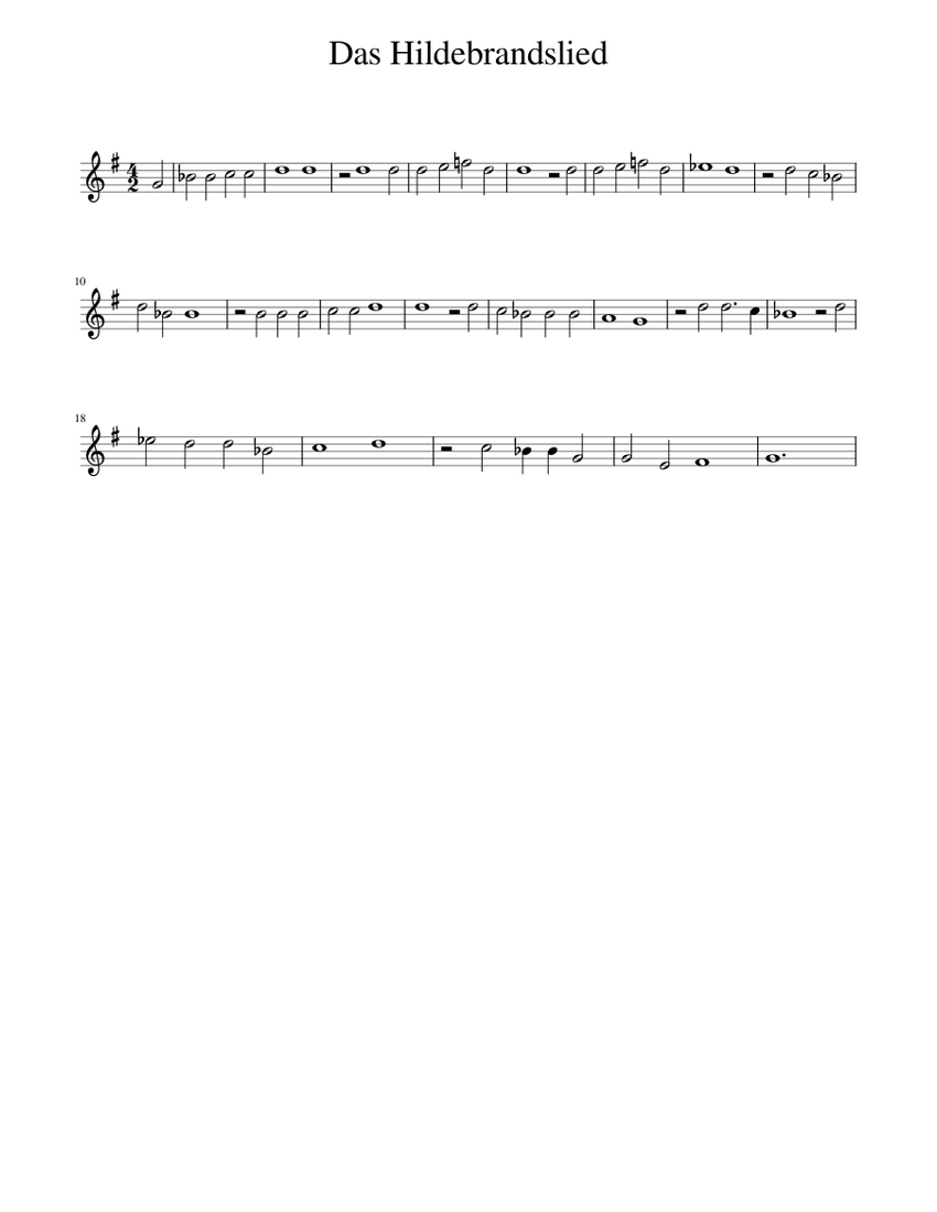 Das Hildebrandslied Sheet Music for Piano (Solo) Easy | MuseScore.com