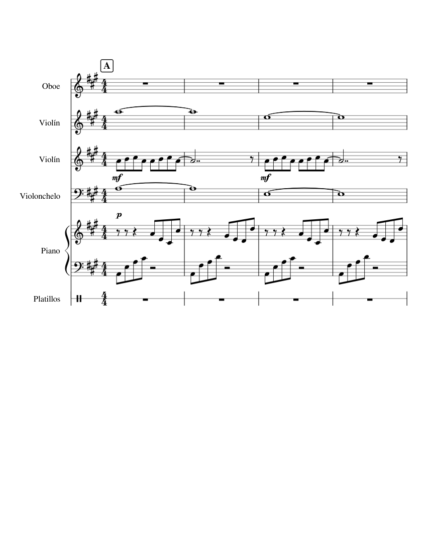 La granja Sheet music for Piano, Oboe, Crash, Violin & more instruments ...
