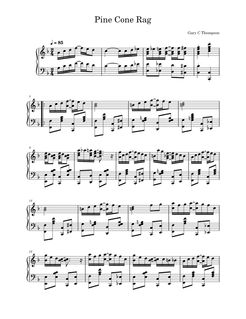 Pine_Cone_Rag Sheet music for Piano (Solo) | Musescore.com