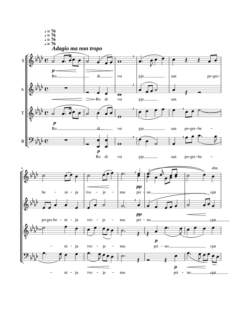 Statija Treca - Stevan Mokranjac Sheet music for Vocals (Choral ...