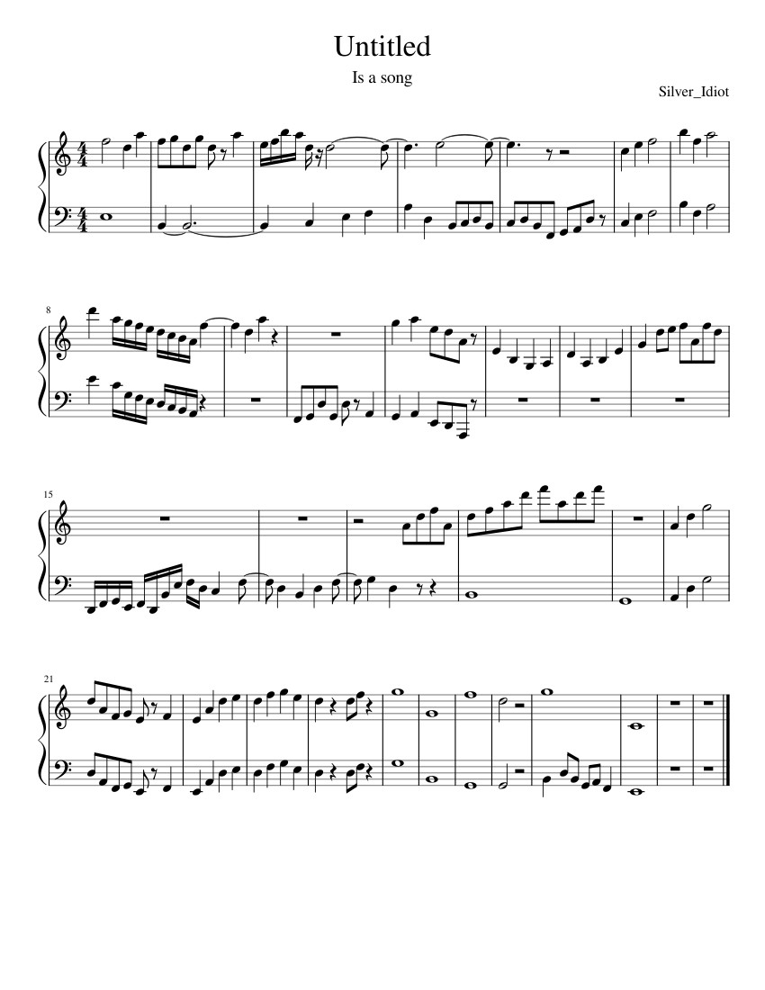 Untitled is a song - silver_idiot Sheet music for Piano (Piano Duo ...
