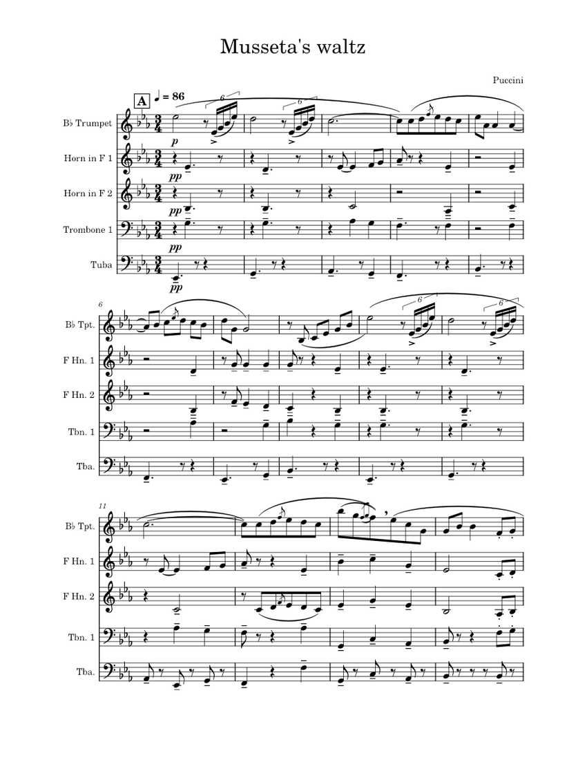 Musetta's Waltz – Giacomo Puccini Musseta's waltz Sheet music for ...