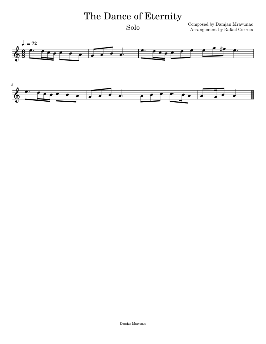 The Dance of Eternity Solo Sheet music for Piano (Solo) Easy ...