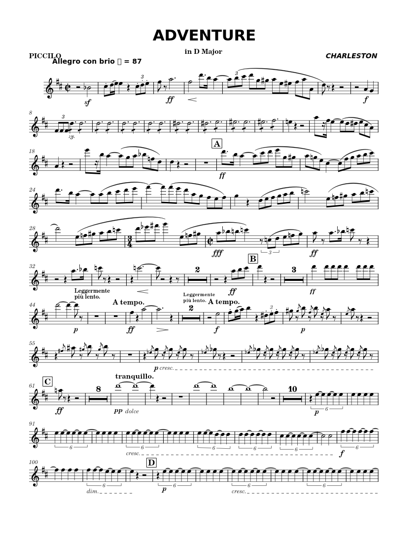 Piccilo Sheet music for Flute piccolo (Solo) | Musescore.com