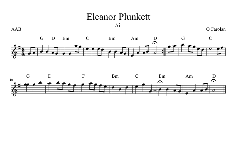 Eleanor Plunkett Sheet music for Violin (Solo) | Musescore.com