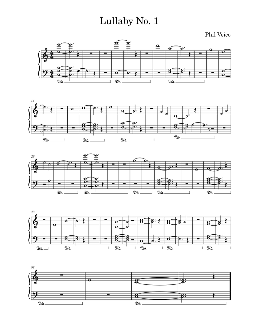 Lullaby No. 1 Sheet music for Piano (Solo) | Musescore.com
