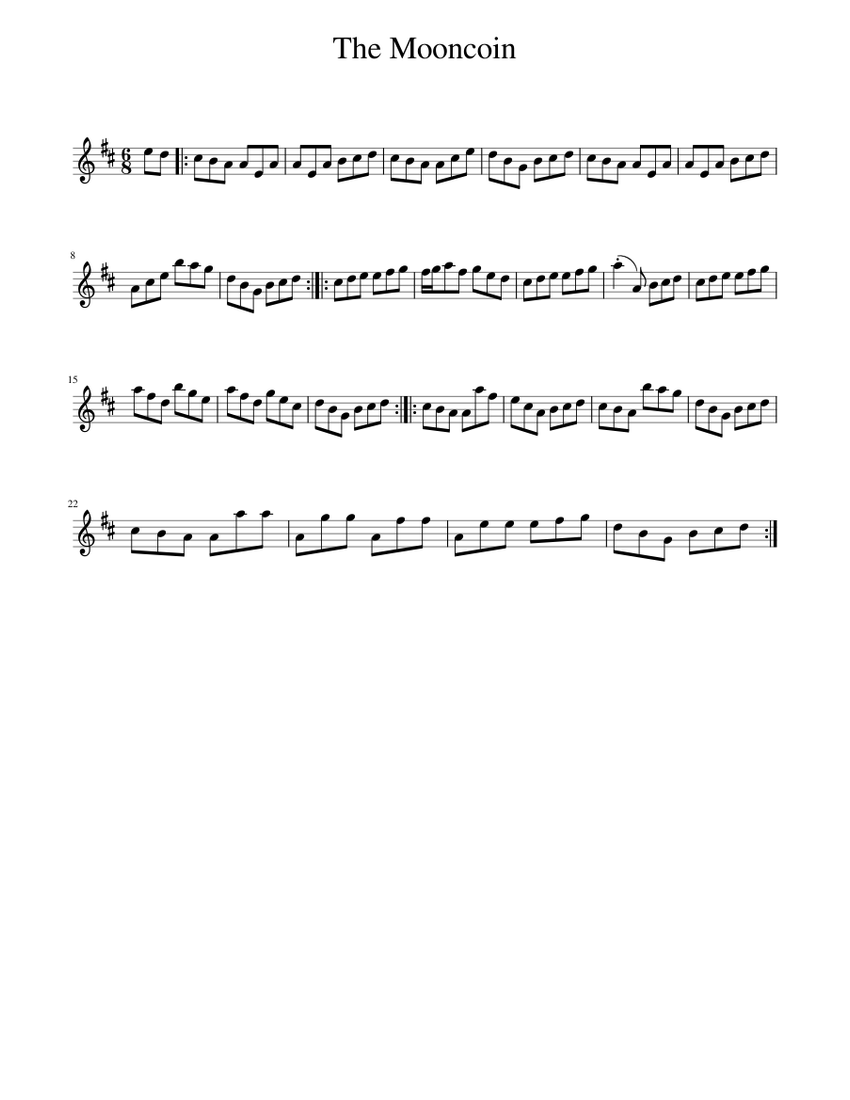 The Mooncoin Sheet music for Piano (Solo) Easy | Musescore.com