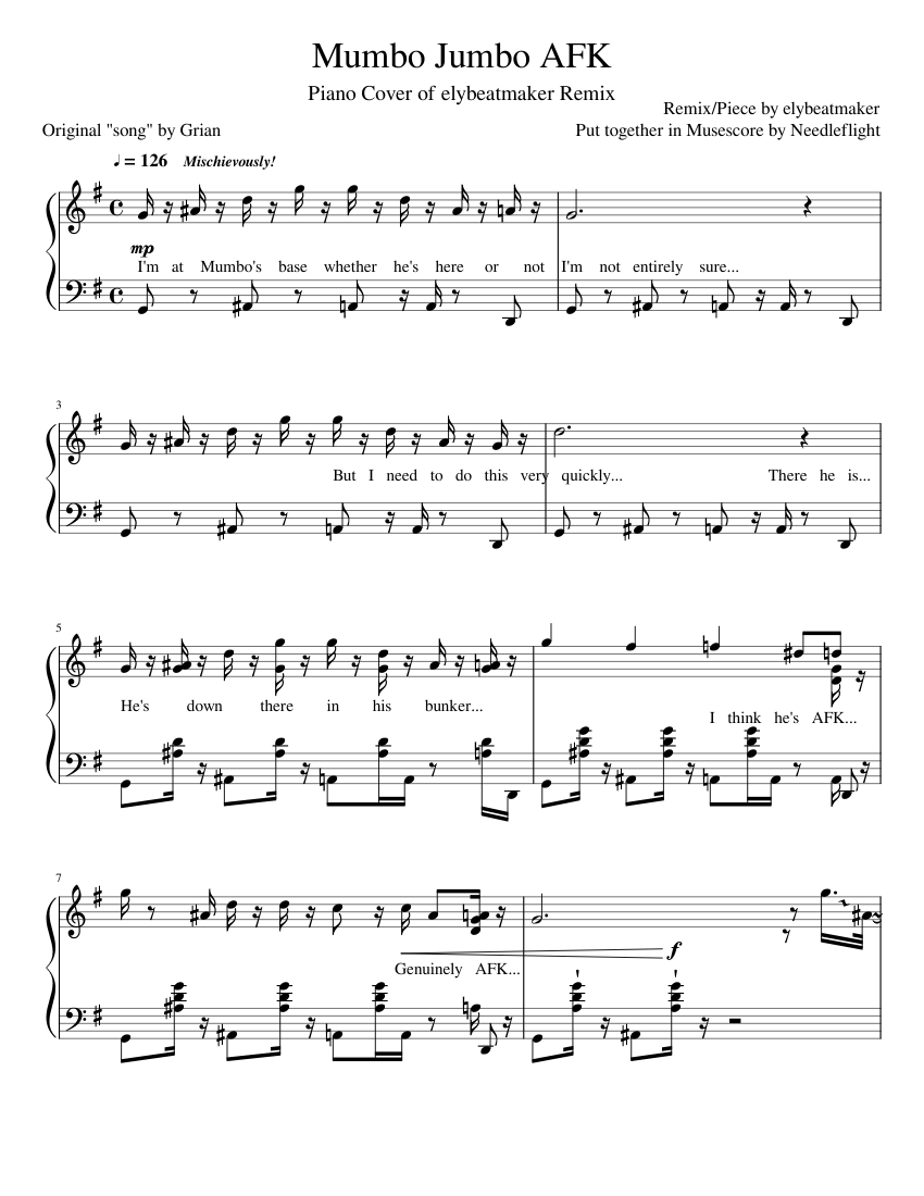 Mumbo Jumbo AFK Sheet Music for Piano (Solo) | MuseScore.com