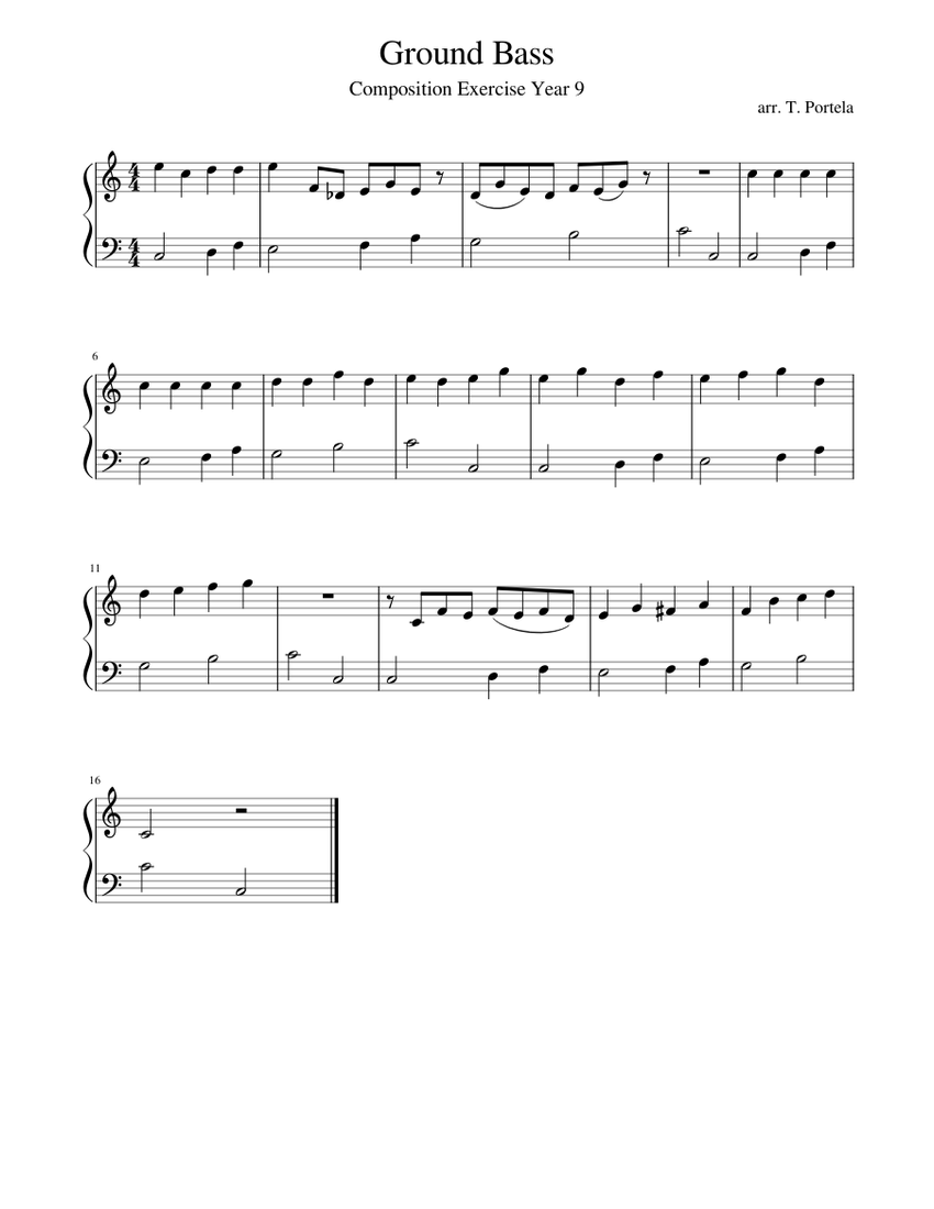 Ground_Bass Sheet music for Piano (Solo) | Musescore.com