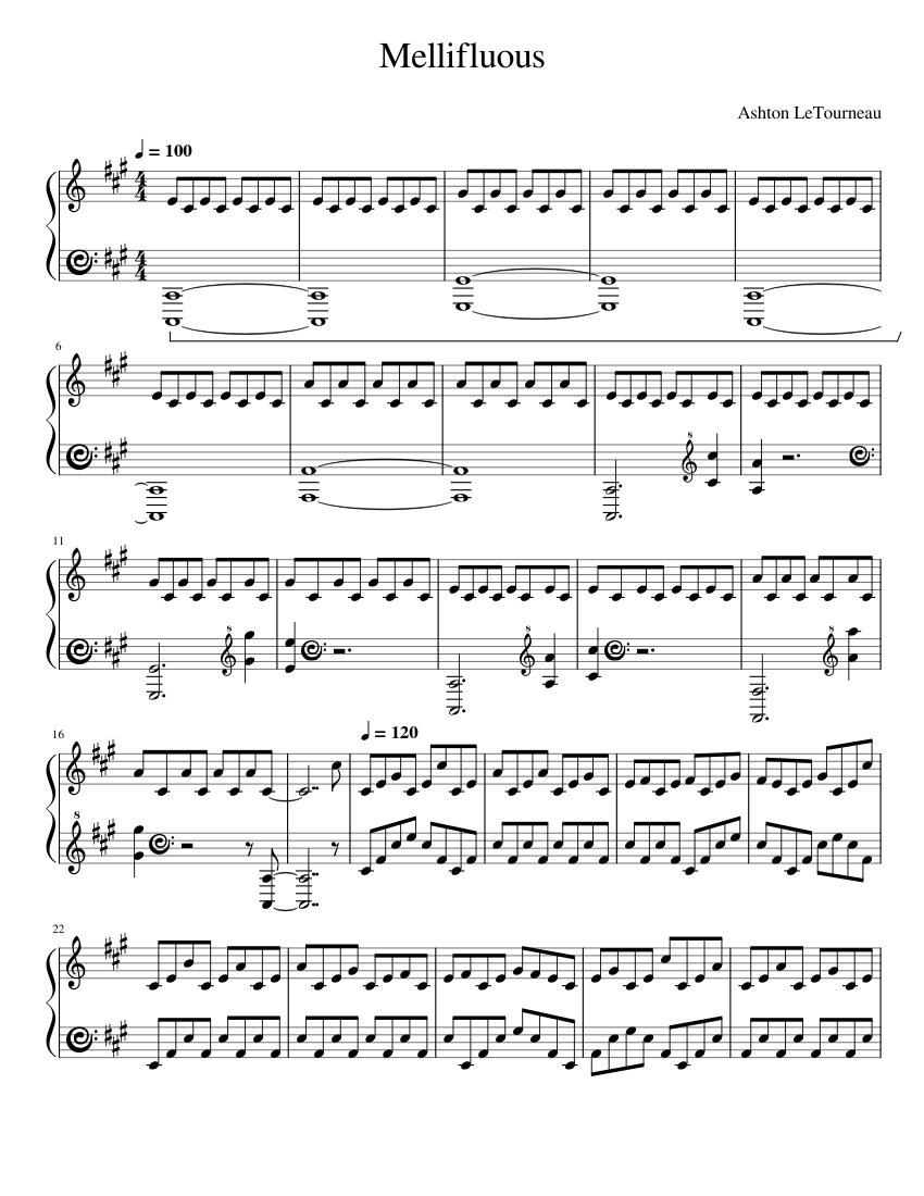 Mellifluous Sheet music for Piano (Solo) Easy | Musescore.com