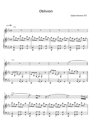 Oblivion, Astor Piazzolla - Piano version arr. by Juan Carlos Zunini ...