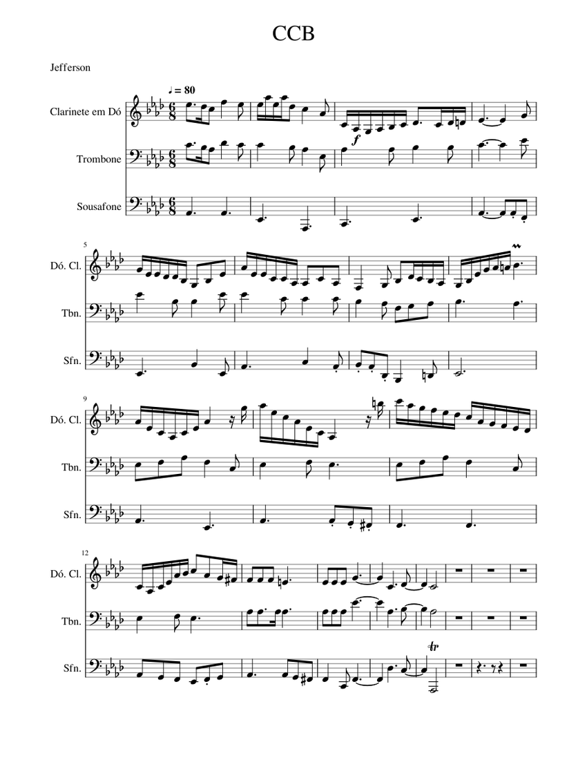 CCB FLOREADO Sheet music for Trombone, Clarinet other, Brass (other) (Mixed Trio) | Musescore.com