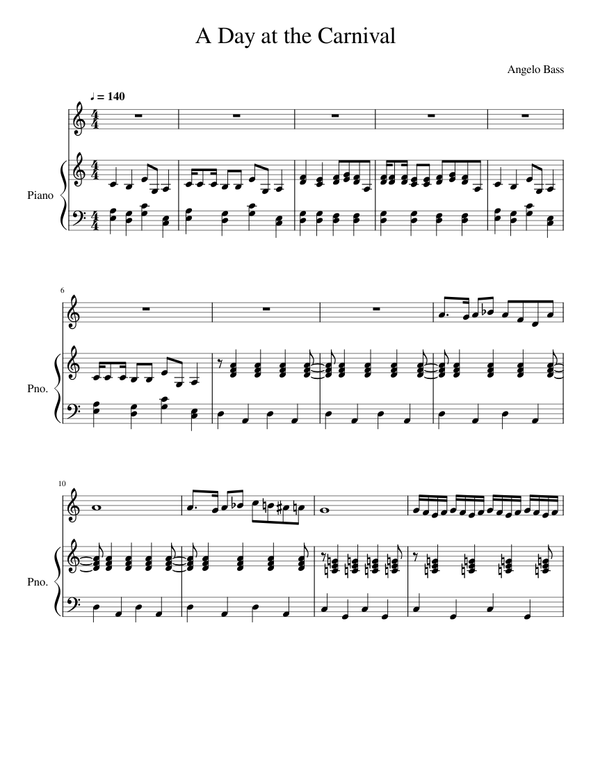 A Day at the Carnival Sheet Music for Piano (Piano Duo) | MuseScore.com